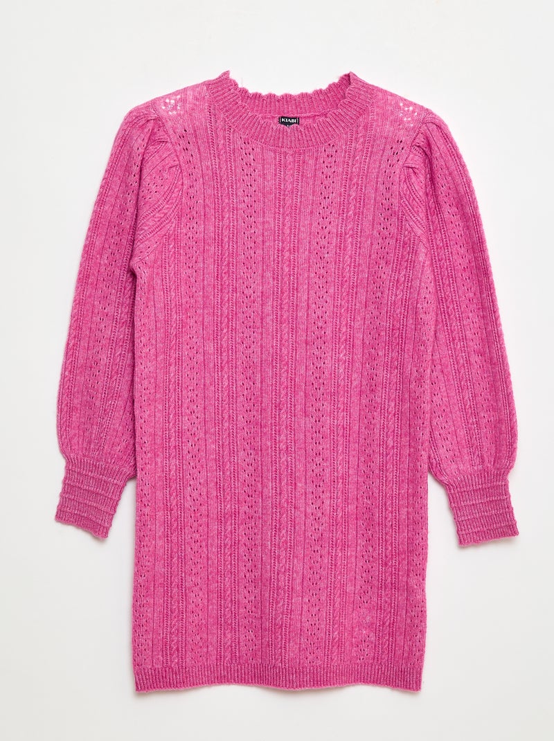 Abito a maglia in tricot traforato - Rosa - Bambina - 6.40€ - Kiabi