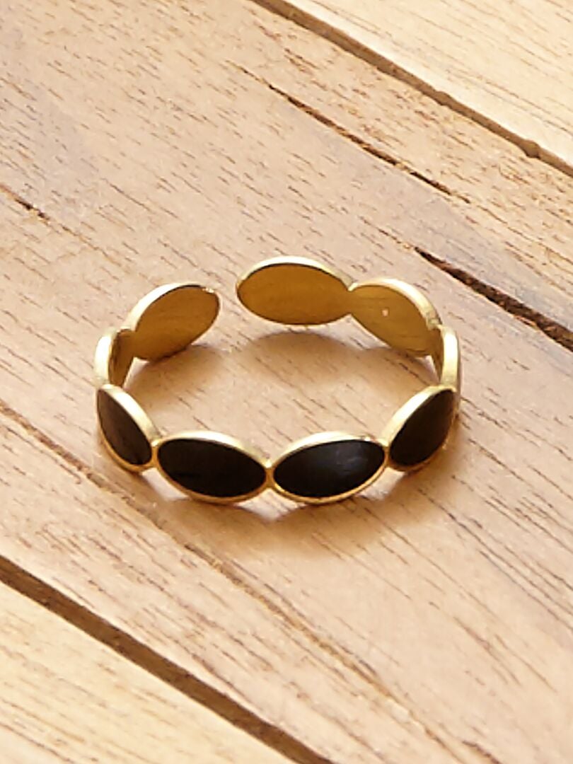 Anello regolabile dorato con perla - nero - Kiabi - 6.00€
