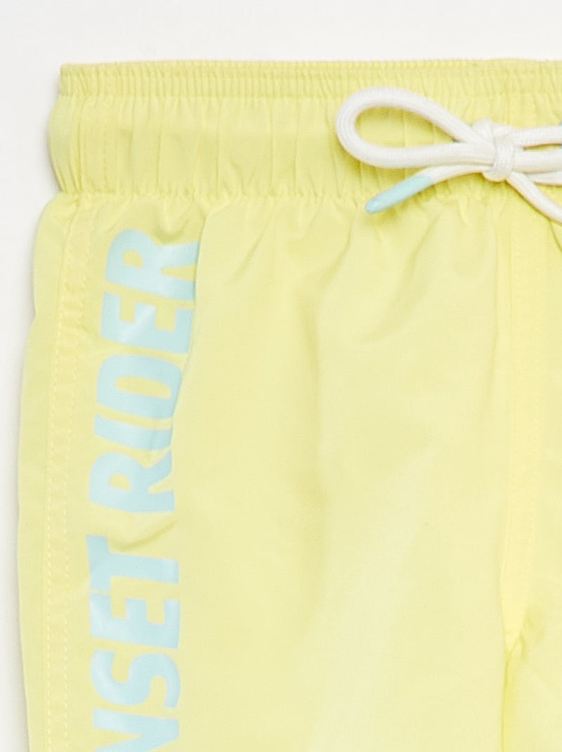 Bermuda mare tinta unita con cordoncini da stringere - GIALLO - Bambino ...