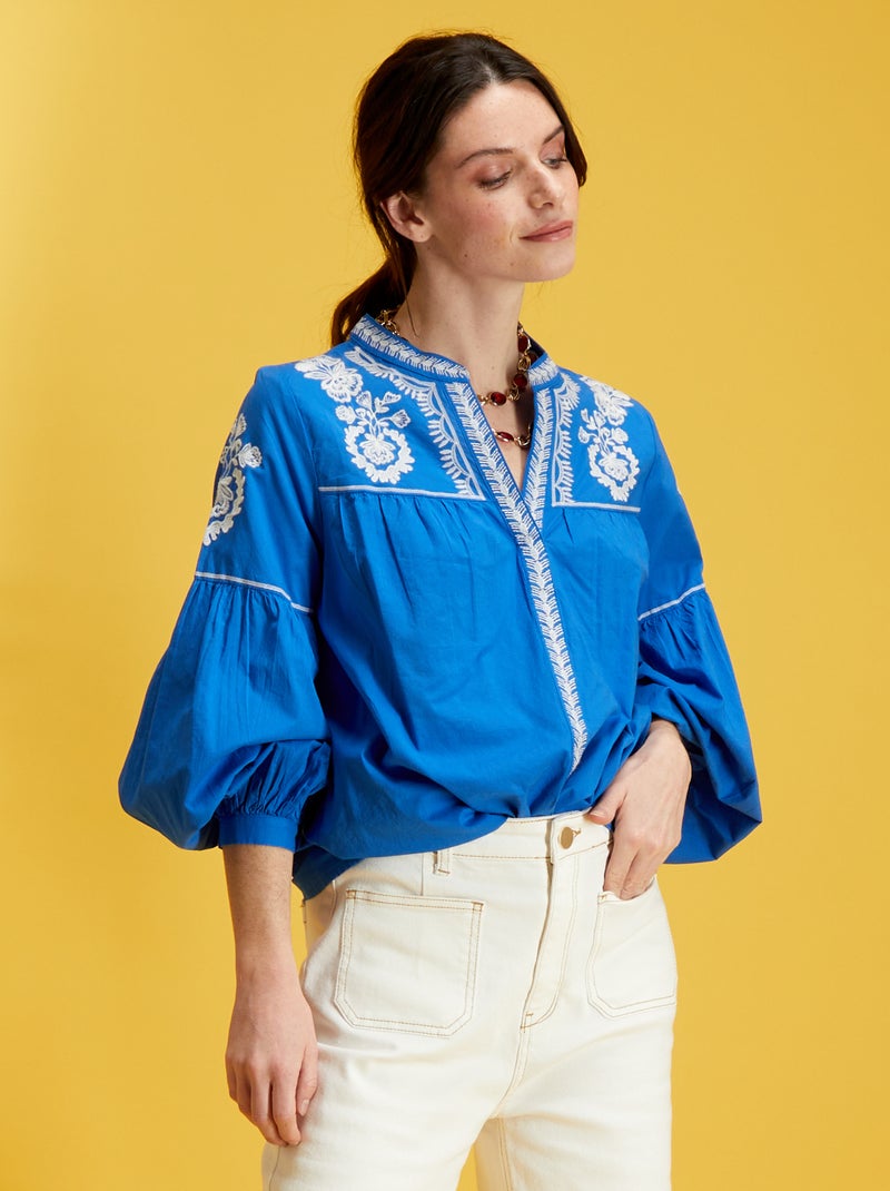Blusa In Cotone Blu Kiabi 2000€