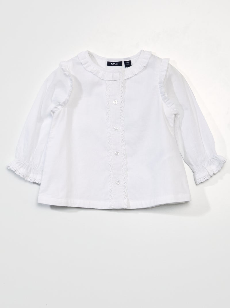 Blusa In Voile Di Cotone Bianco Kiabi 1300€