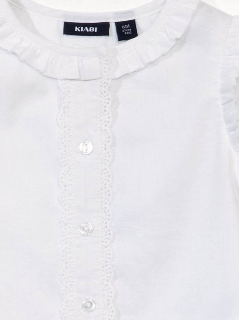 Blusa In Voile Di Cotone Bianco Kiabi 1300€