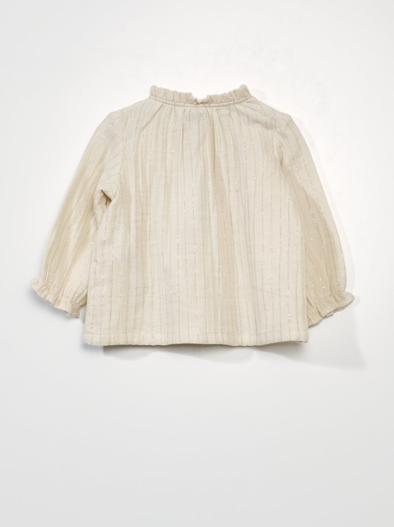 Blusa In Voile Di Cotone Bianco Kiabi 1400€