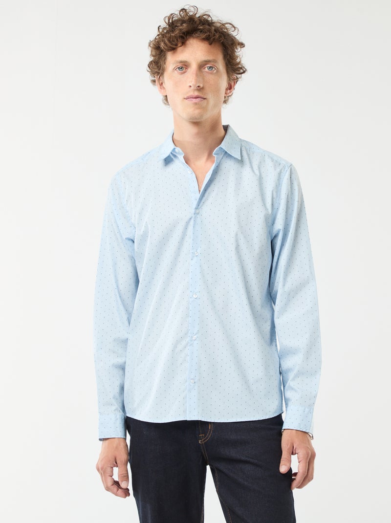 Camicetta regular a pois - Blu - Uomo - 13.00€ - Kiabi
