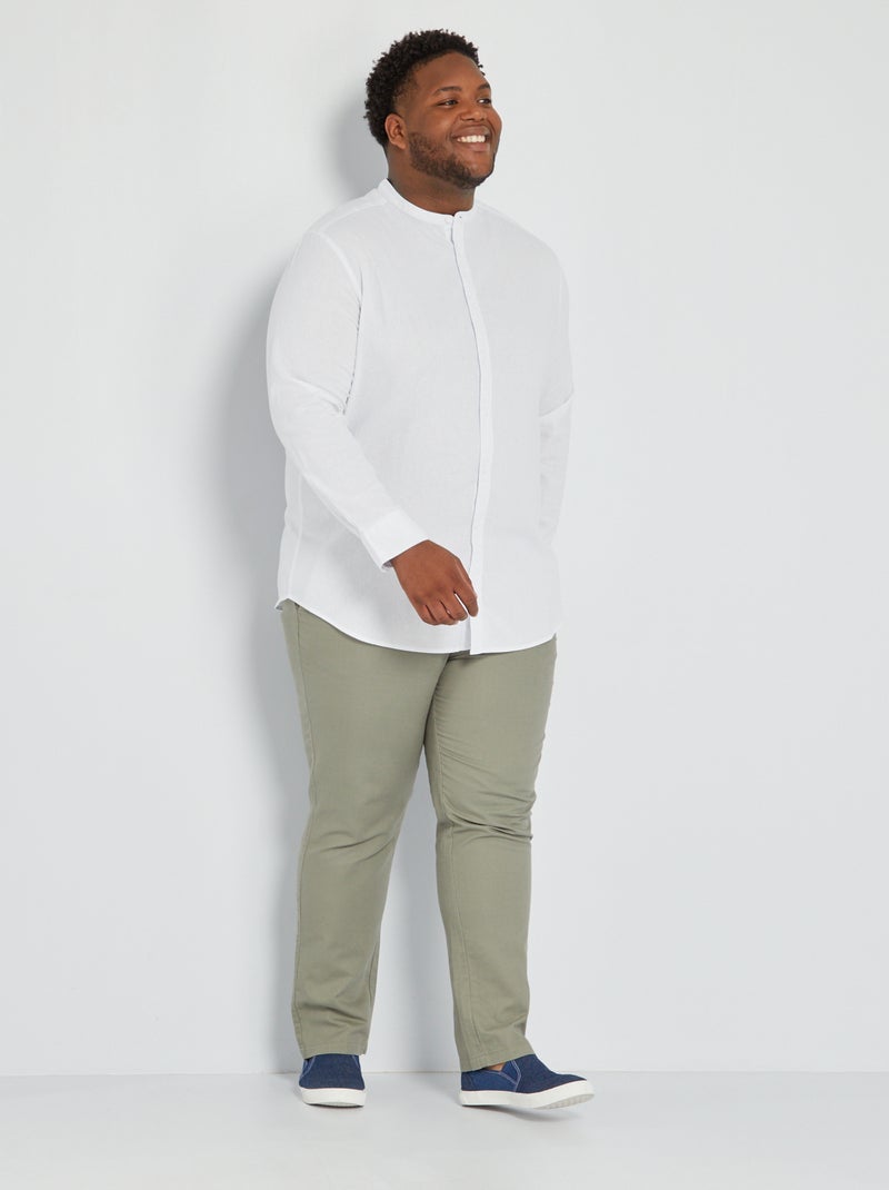 Camicia Collo Alla Coreana Con Maniche Lunghe Bianco Kiabi 2200€