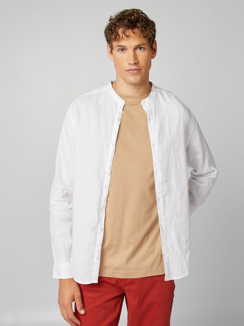 Camicia Con Collo Alla Coreana Tinta Unita Bianco Kiabi 2700€