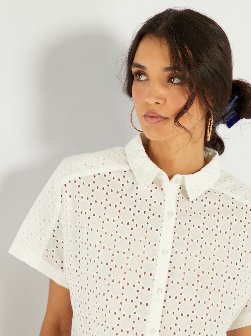 Camicia con ricamo - Bianco - 18.00€ - Kiabi
