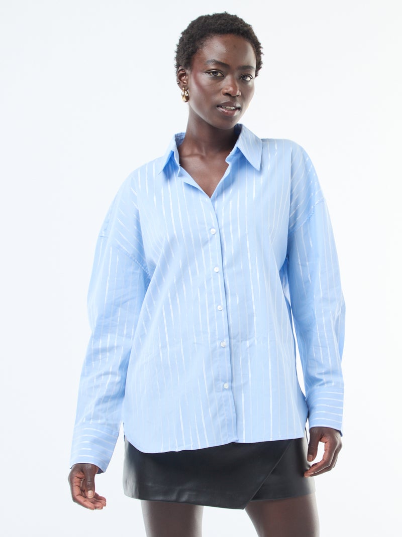 Camicia con righe argentate 'JDY' - Blu - Donna - 15.75€ - Kiabi