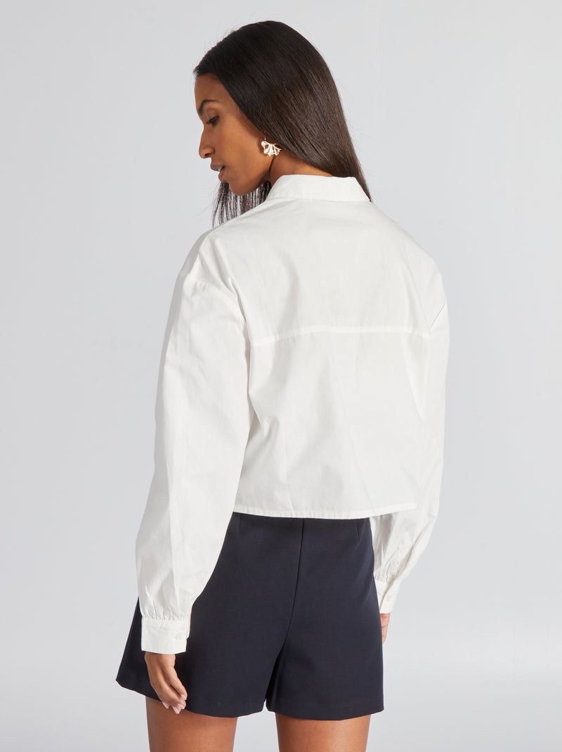 Camicia cropped in popeline - Bianco - Donna - 18.00€ - Kiabi