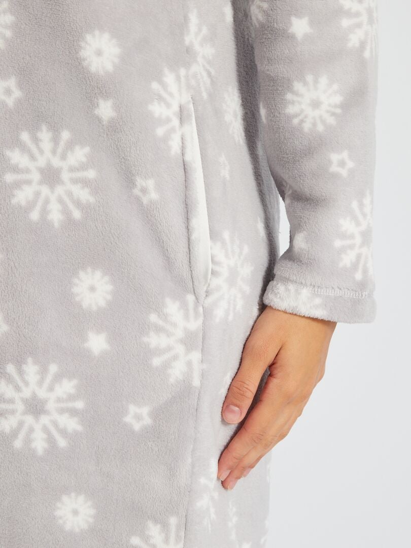 Camicia da notte in maglia peluche - Grigio - Kiabi - 16.00€