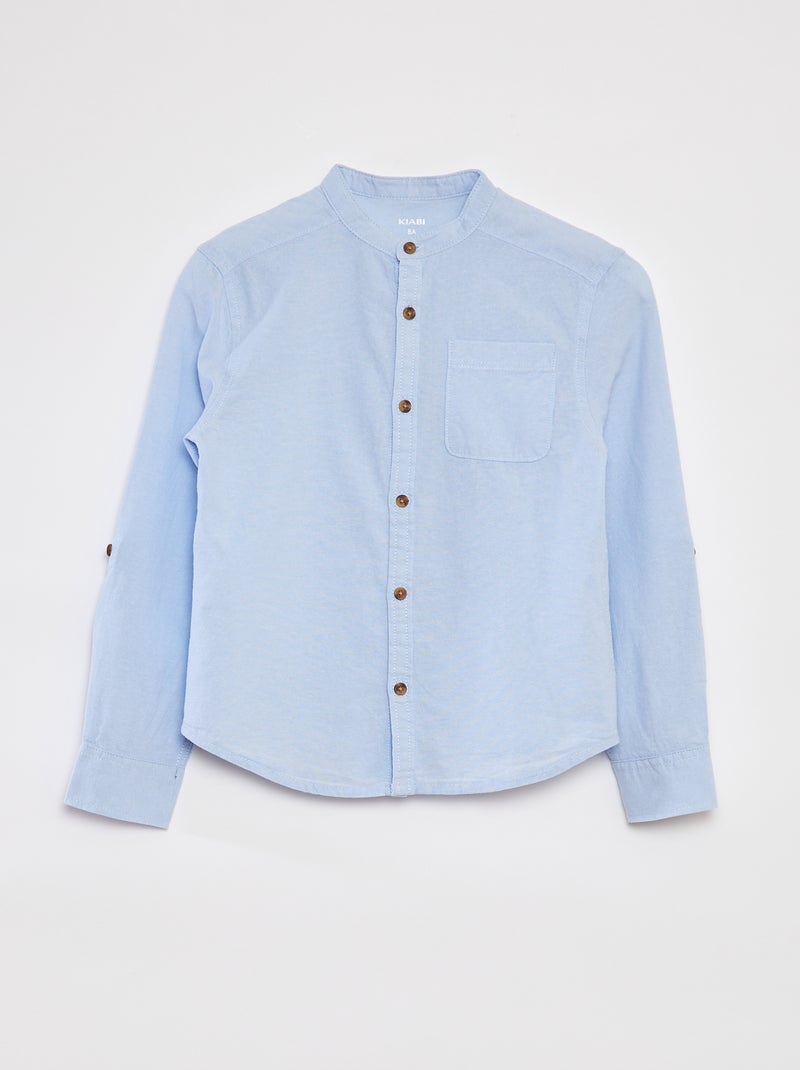 Camicia In Chambray Con Colletto Alla Coreana Blu Kiabi 1000€