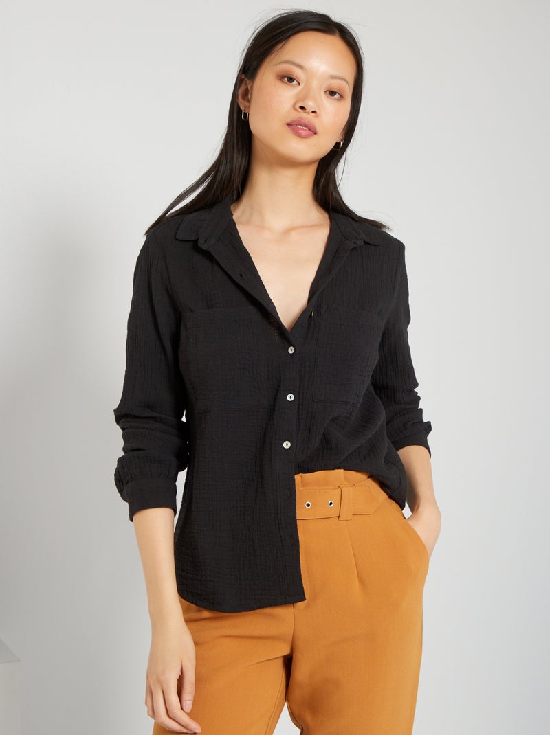Camicia In Garza Di Cotone Nero Kiabi 2000€
