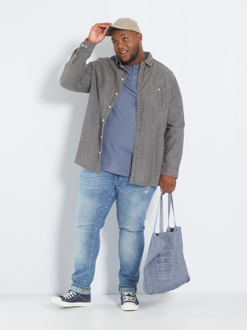 Camicia in jeans con tasca - GRIGIO - Kiabi - 20.00€