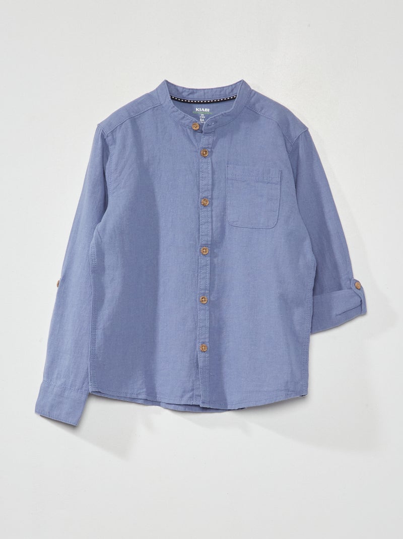 Camicia In Lino Con Collo Alla Coreana Grigio Blu Kiabi 1000€