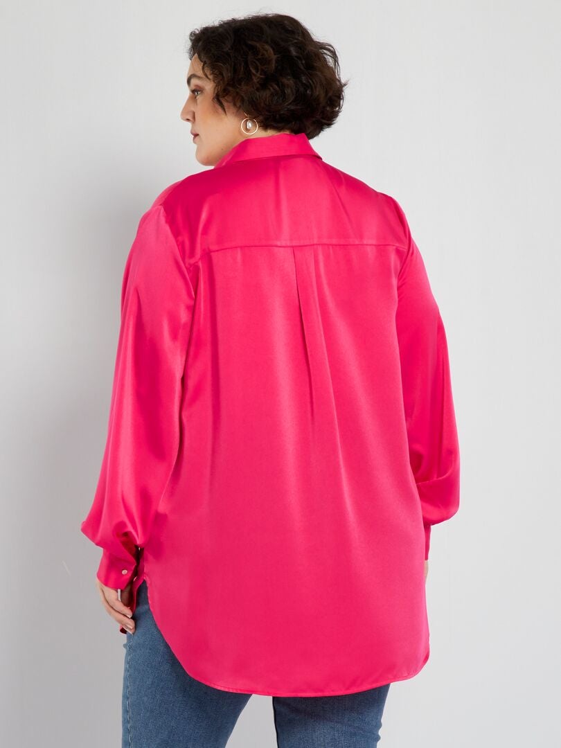 Camicia lunga satinata - ROSA - Kiabi - 22.00€