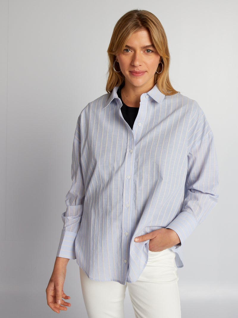 Camicia Oversize A Righe Blu Kiabi 1800€