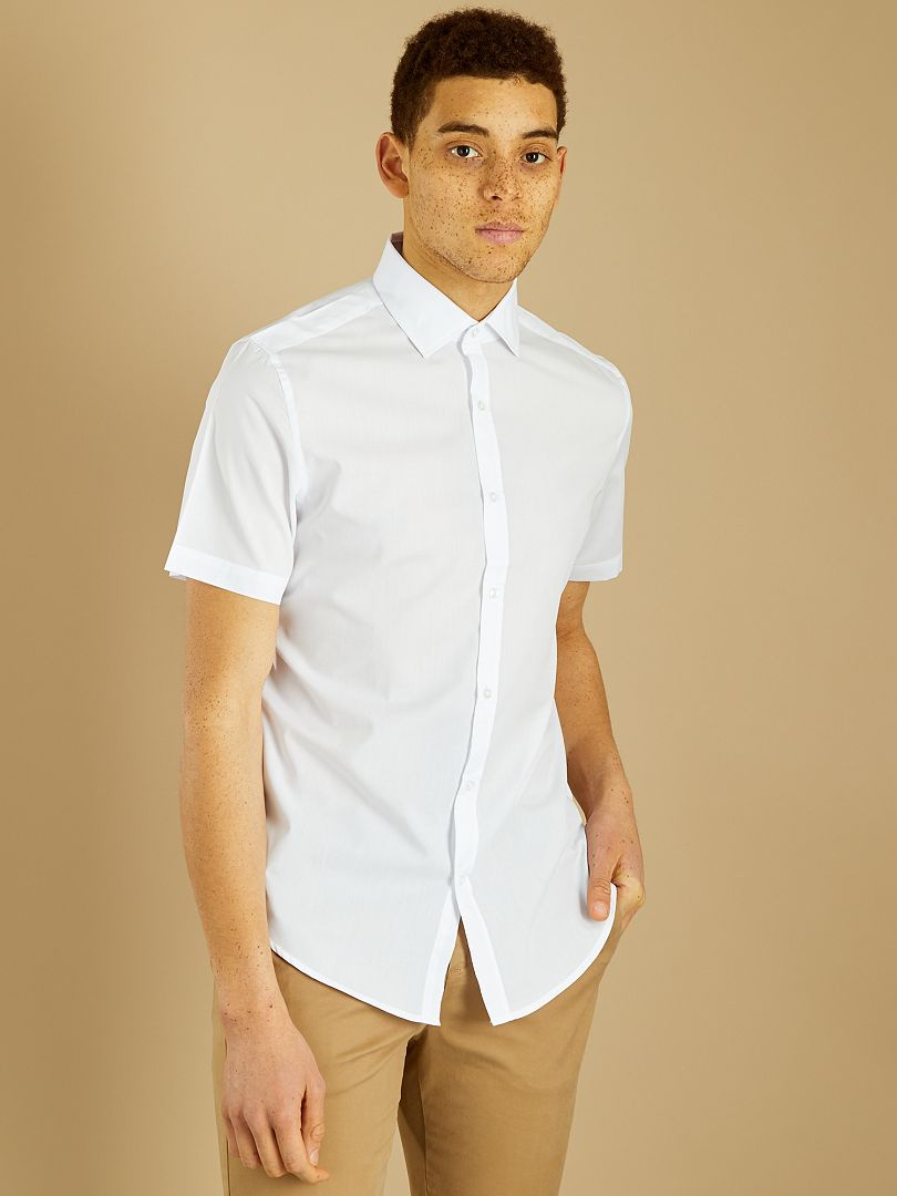 Camicia regular maniche corte - Bianco - Kiabi - 7.00€