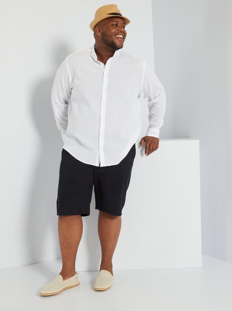 Camicia Tinta Unita Con Collo Alla Coreana Bianco Kiabi 2200€