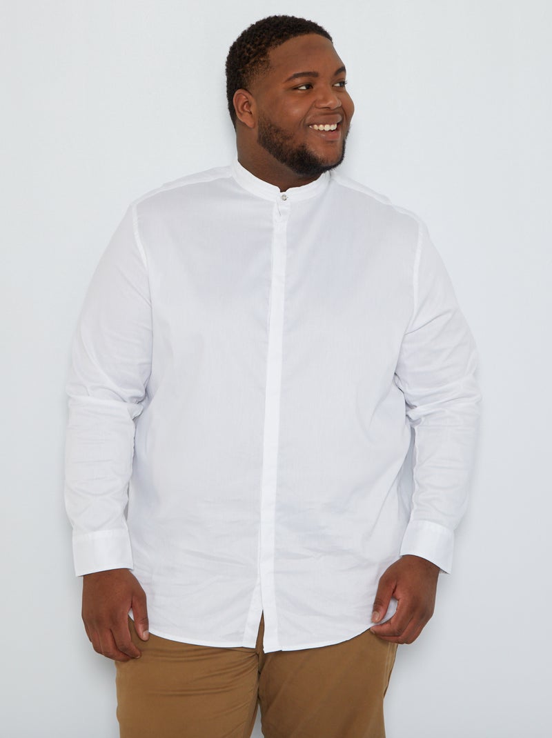 Camicia Tinta Unita Con Collo Alla Coreana Bianco Kiabi 2000€