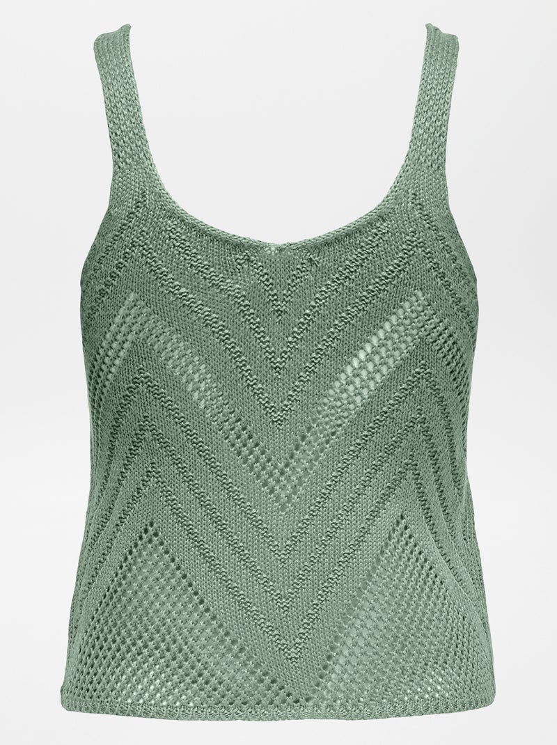 Canotta in maglia lavorata all'uncinetto - VERDE - Donna - 20.00€ - Kiabi