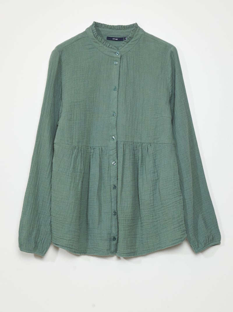 Chemisier In Garza Di Cotone Verde Kiabi 2000€