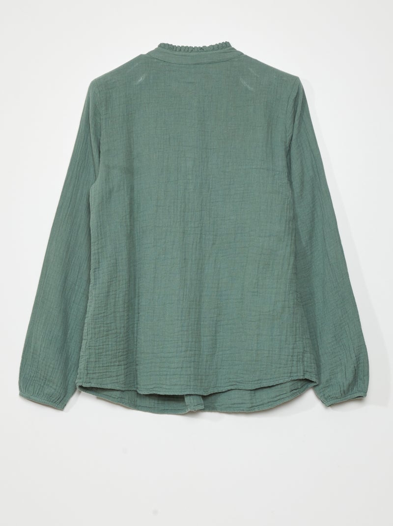 Chemisier In Garza Di Cotone Verde Kiabi 2000€