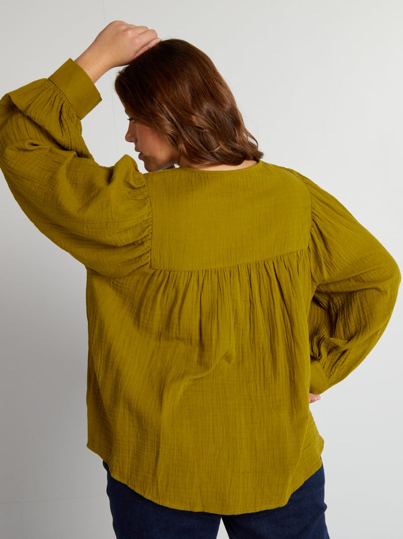 Chemisier In Garza Di Cotone Verde Kiabi 2200€