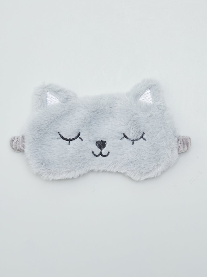 Completo pantofole + maschera da notte peluche - GRIGIO - 9.00€ - Kiabi