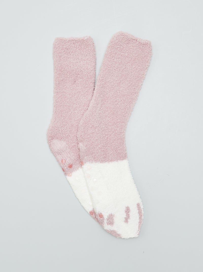 Completo pantofole + maschera da notte peluche - ROSA - 9.00€ - Kiabi