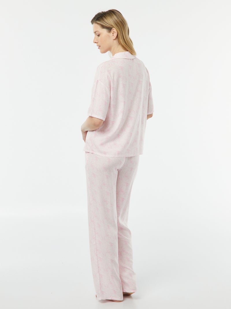 Completo pigiama camicia + pantaloni stampati - ROSA - Prematuro - Donna - 9.90€ - Kiabi