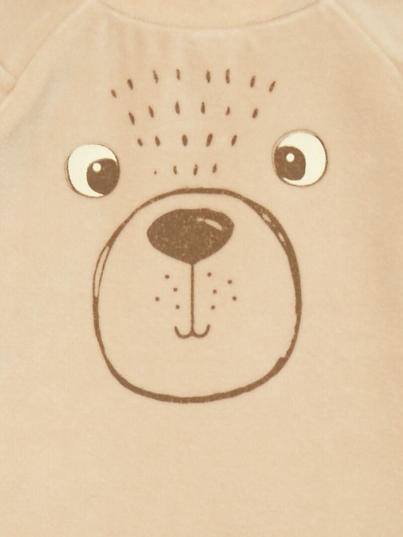 Completo pigiama t-shirt + pantaloni in maglia doudou - 2 pezzi - BEIGE ... Completo pigiama t-shirt + pantaloni in maglia doudou - 2 pezzi - BEIGE ...