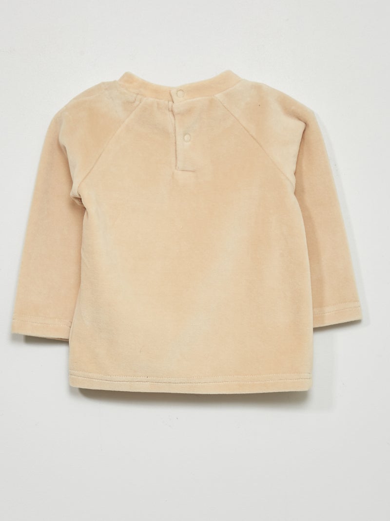 Completo pigiama t-shirt + pantaloni in maglia doudou - 2 pezzi - BEIGE ... Completo pigiama t-shirt + pantaloni in maglia doudou - 2 pezzi - BEIGE ...