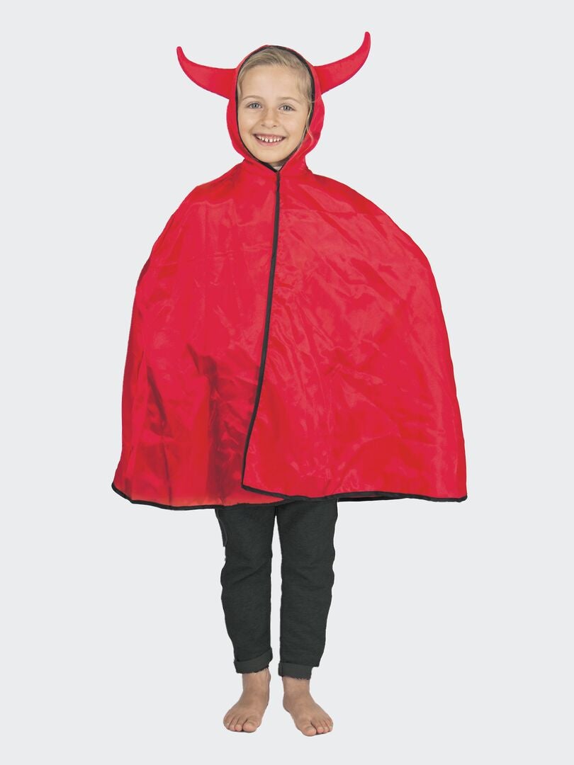 Costume da 'diavolo' mantello con cappuccio - ROSSO - Kiabi - 8.00€