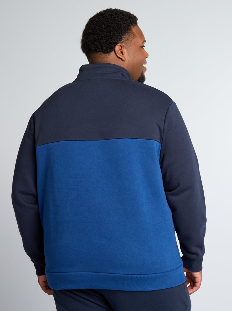 Felpa A Collo Alto Con Zip In Tessuto Felpato Blu Kiabi 2500€