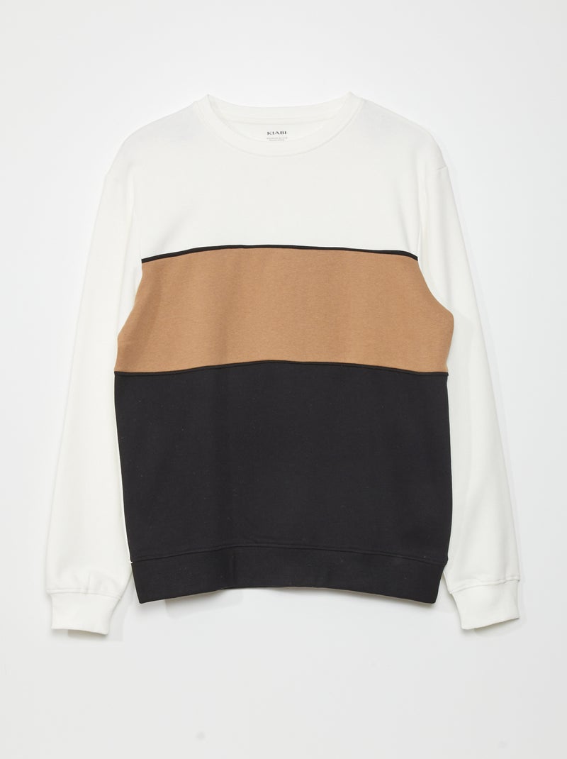 Felpa Color Block In Tessuto Felpato Bianco Kiabi 1800€