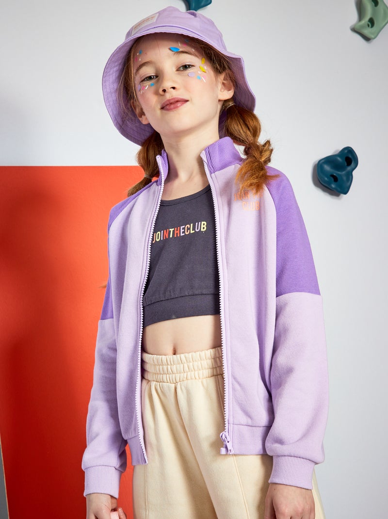 Felpa con zip in tessuto felpato - VIOLA - Kiabi - 10.00€ Felpa con zip in tessuto felpato - VIOLA - Kiabi - 10.00€