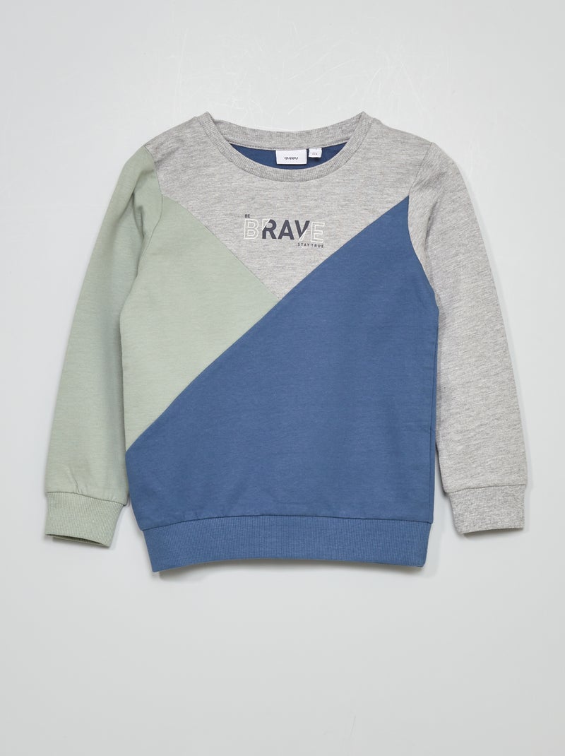 Felpa In Tessuto Felpato Color Block Grigioblu Kiabi 1200€