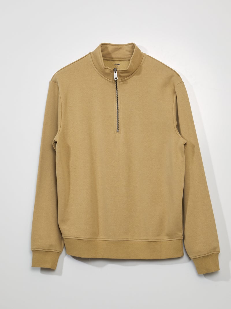 Felpa in tessuto felpato con collo con zip - BEIGE - Kiabi - 20.00€ Felpa in tessuto felpato con collo con zip - BEIGE - Kiabi - 20.00€