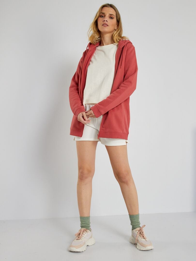 Felpa lunga con cappuccio con zip - ROSA - Kiabi - 15.00€ Felpa lunga con cappuccio con zip - ROSA - Kiabi - 15.00€
