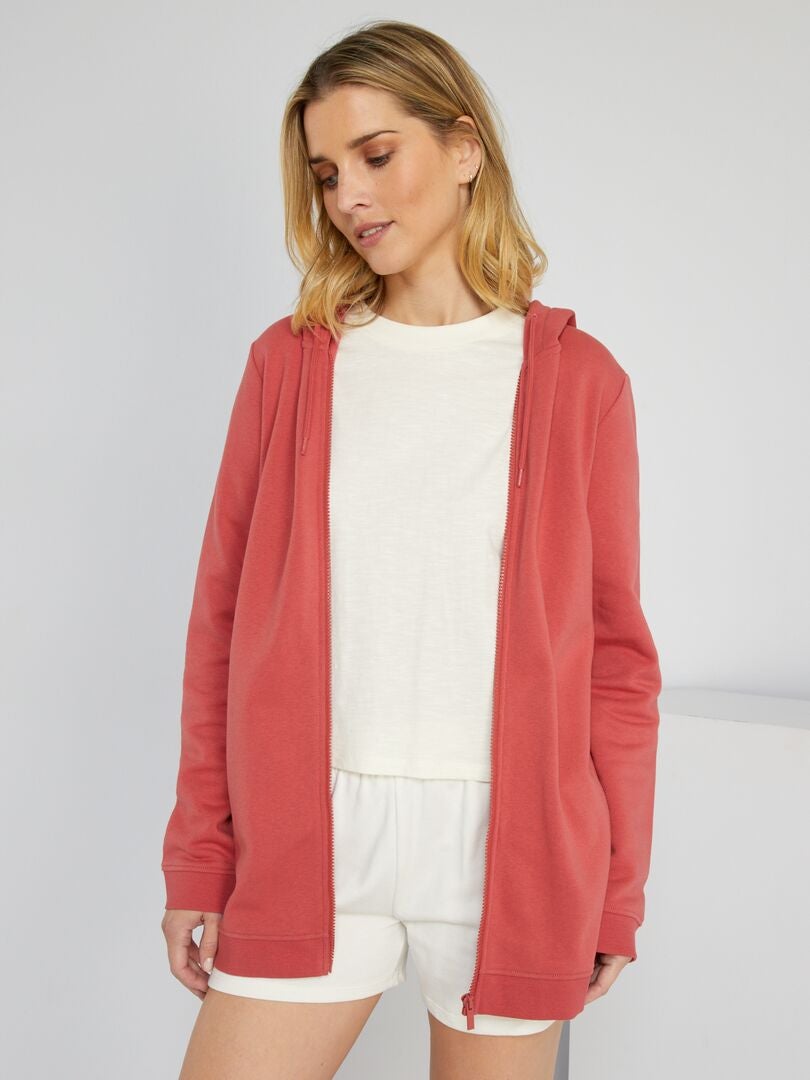 Felpa lunga con cappuccio con zip - ROSA - Kiabi - 15.00€ Felpa lunga con cappuccio con zip - ROSA - Kiabi - 15.00€