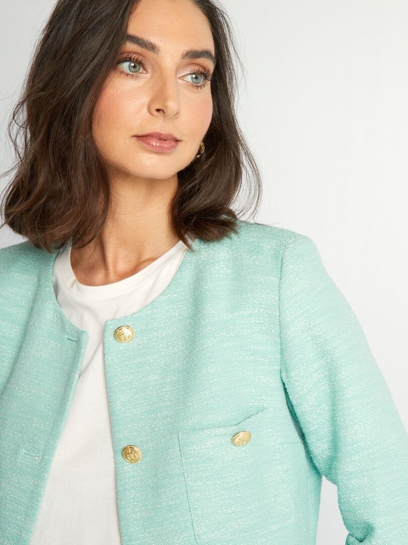 Giacca corta in tweed - VERDE - Kiabi - 35.00€ Giacca corta in tweed - VERDE - Kiabi - 35.00€