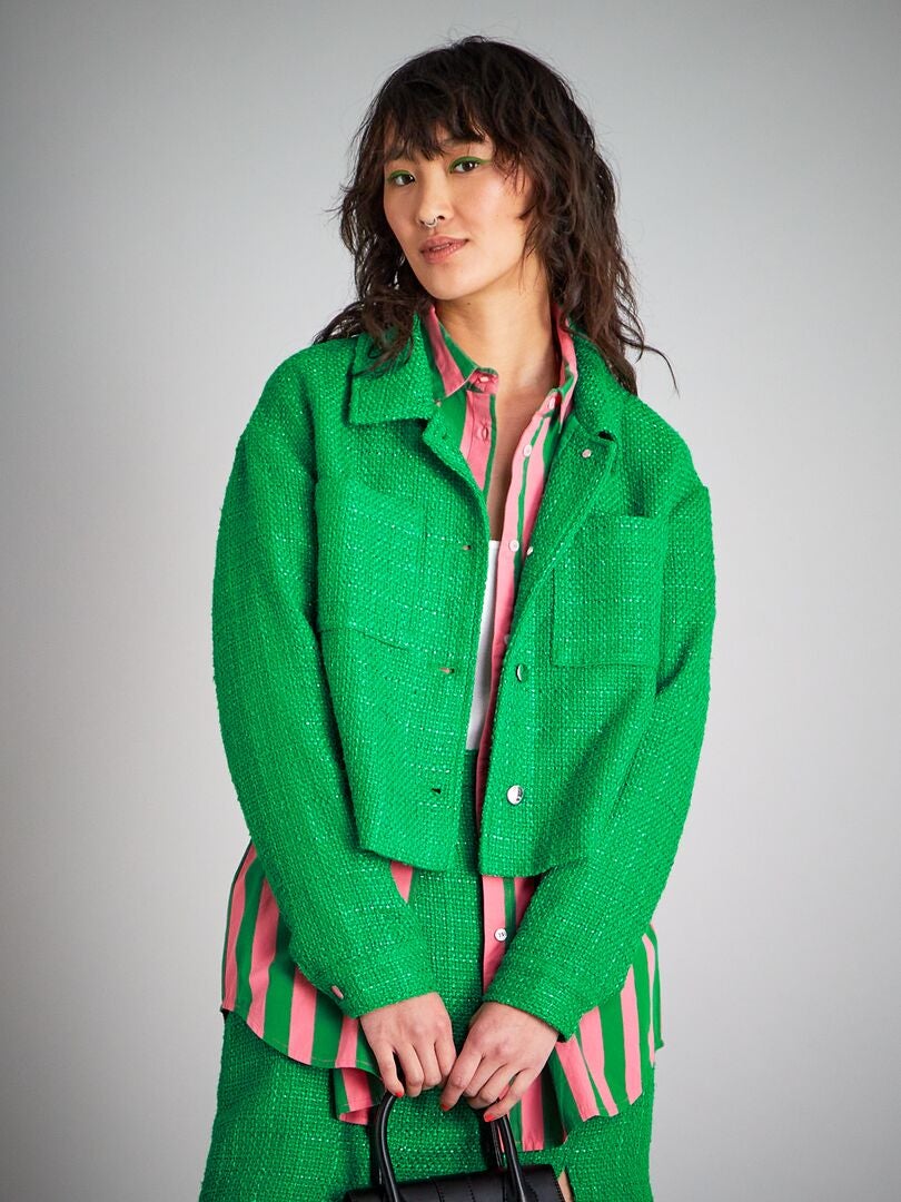 Giacca corta in tweed - verde giardino - Kiabi - 35.00€ Giacca corta in tweed - verde giardino - Kiabi - 35.00€
