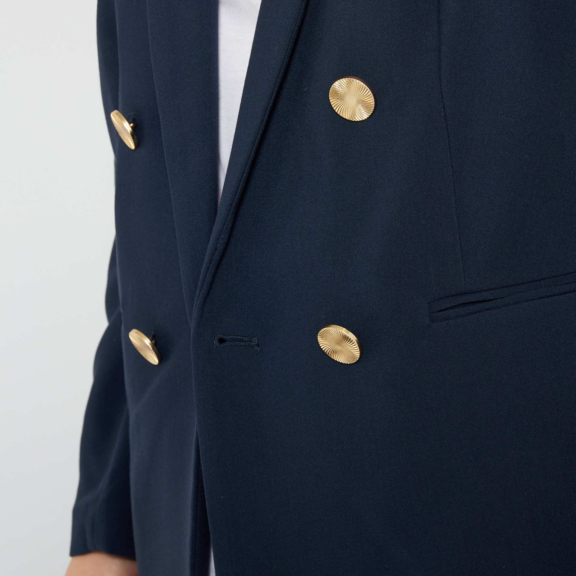 Giacca doppiopetto con bottoni dorati Taglie forti donna - blu - Kiabi ... Giacca doppiopetto con bottoni dorati Taglie forti donna - blu - Kiabi ...