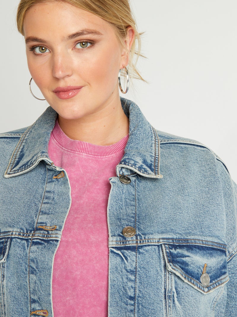 Giacca in jeans - 4 tasche - Blu denim chiaro - Taglie forti - Donna ...