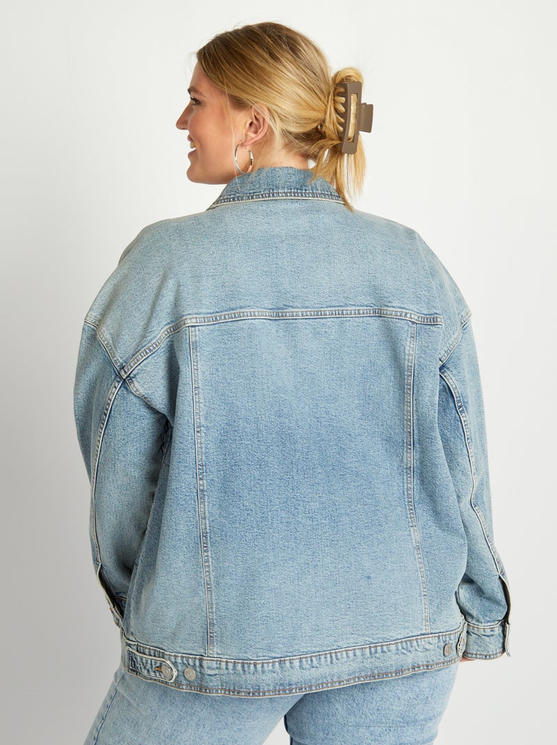 Giacca in jeans - 4 tasche - Blu denim chiaro - Taglie forti - Donna ...