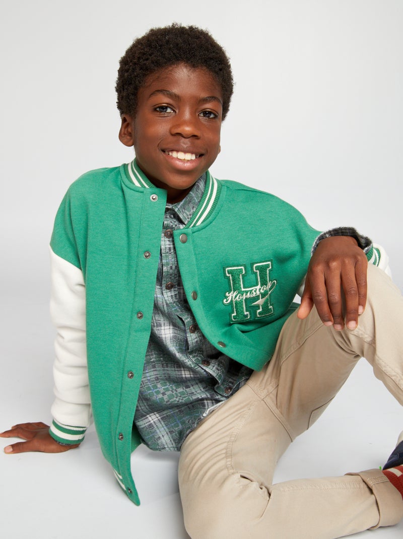 Giacca in tessuto felpato in stile college - Verde - 10.00€ - Kiabi