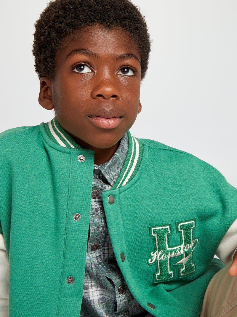 Giacca in tessuto felpato in stile college - Verde - 10.00€ - Kiabi