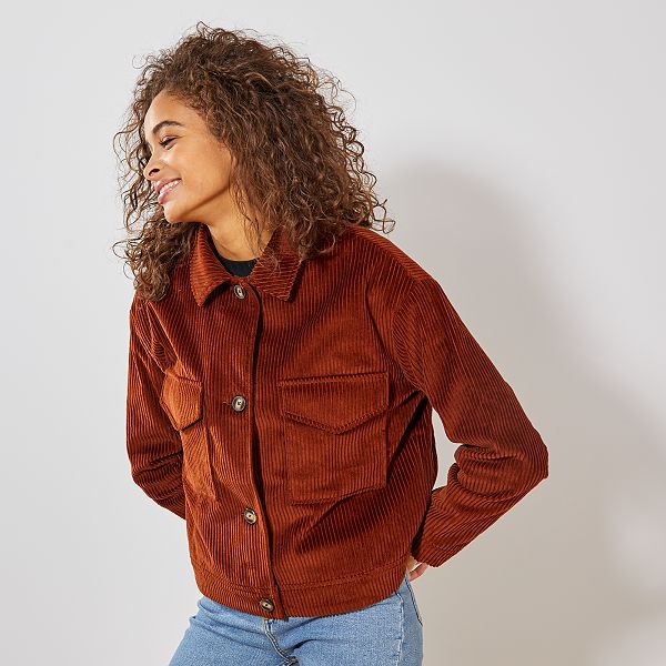 Giacca velluto a coste Donna - MARRONE - Kiabi - 13,00€ Giacca velluto a coste Donna - MARRONE - Kiabi - 13,00€