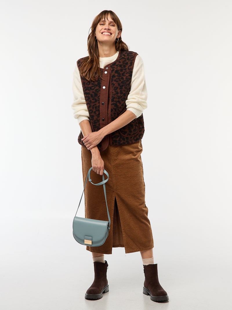 Gilet Senza Maniche Effetto Montone Marrone Donna 20 00 Kiabi