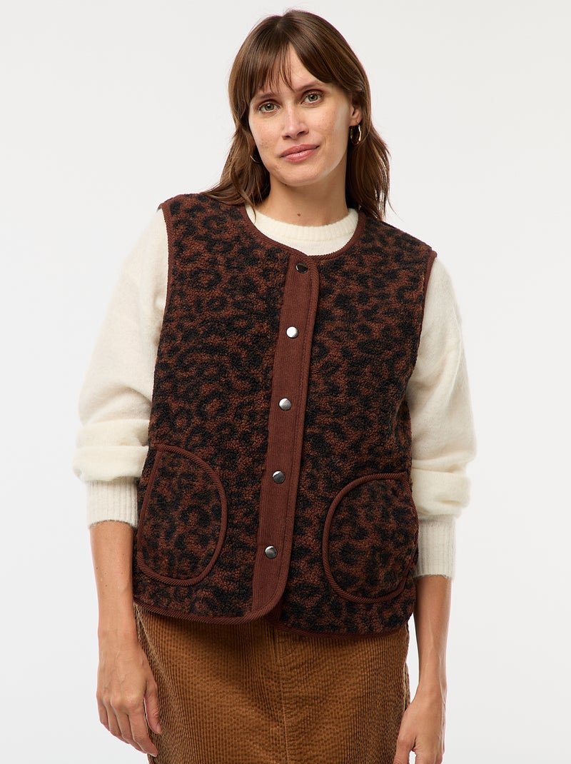 Gilet Senza Maniche Effetto Montone Marrone Donna 20 00 Kiabi